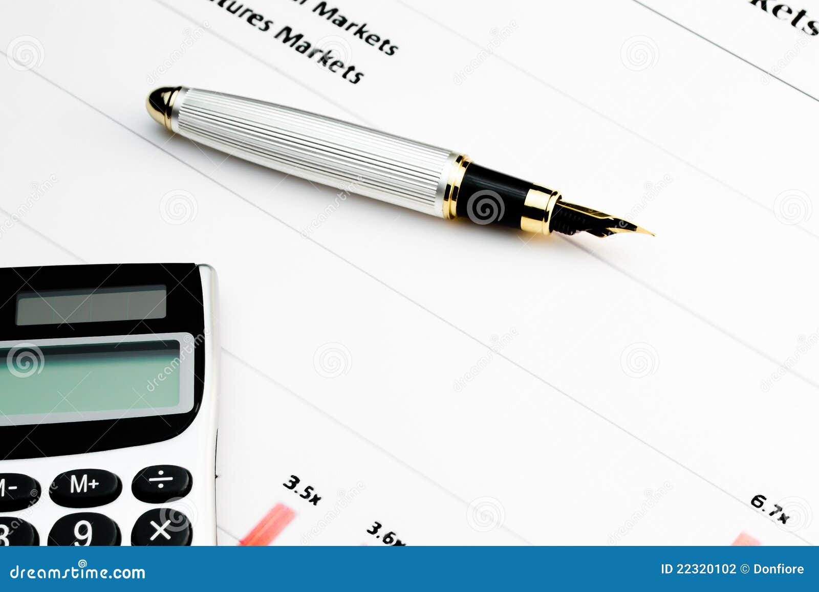 Calculator and Pen on Financial Chart Stock Photo - Image of commerce ...