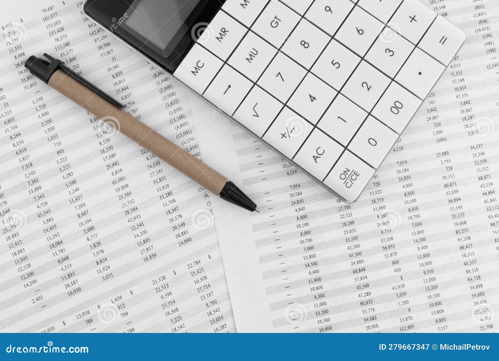 Calculator with Pen on Financial Statement Stock Image - Image of ...