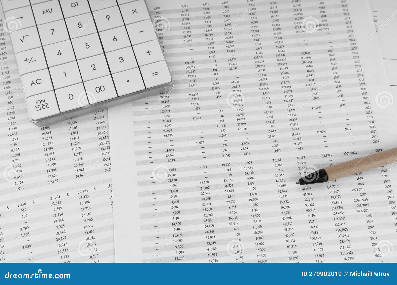 Calculator with Pen on Financial Statement Stock Image - Image of ...