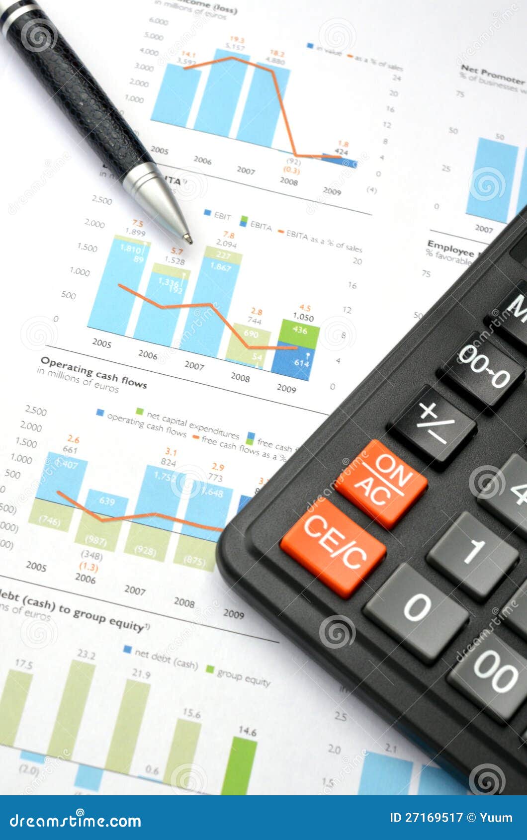 Calculator, pen and graph stock image. Image of diagram - 27169517