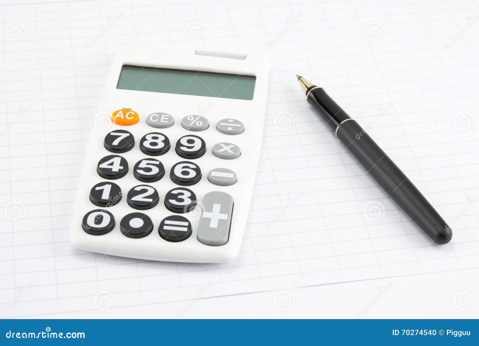 Calculator and pen stock photo. Image of calculator, electronic - 70274540