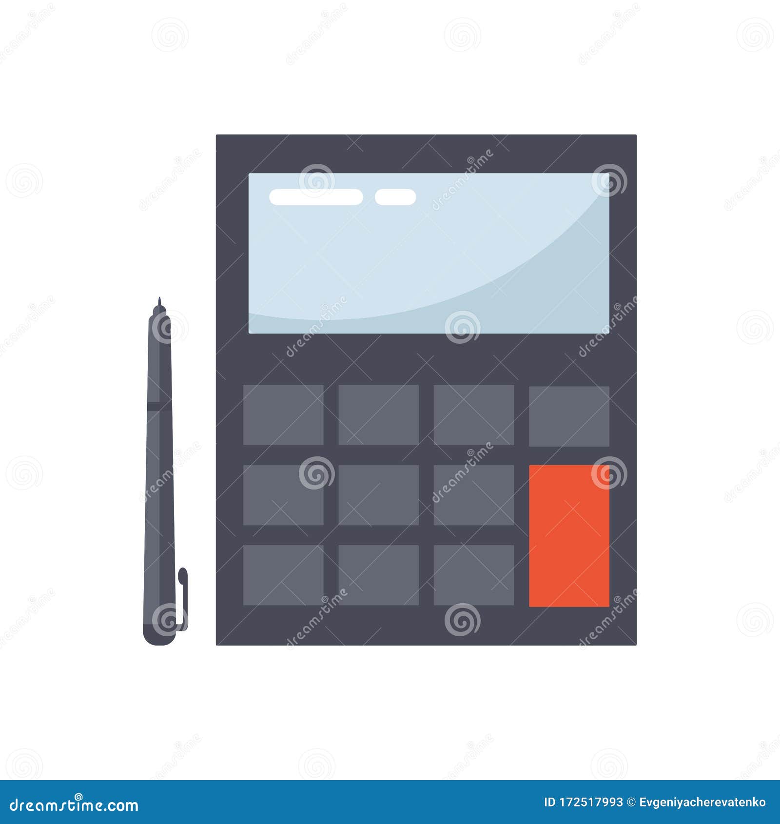 Calculator with a Pen Icon. Calculation and Counting Concept Stock ...