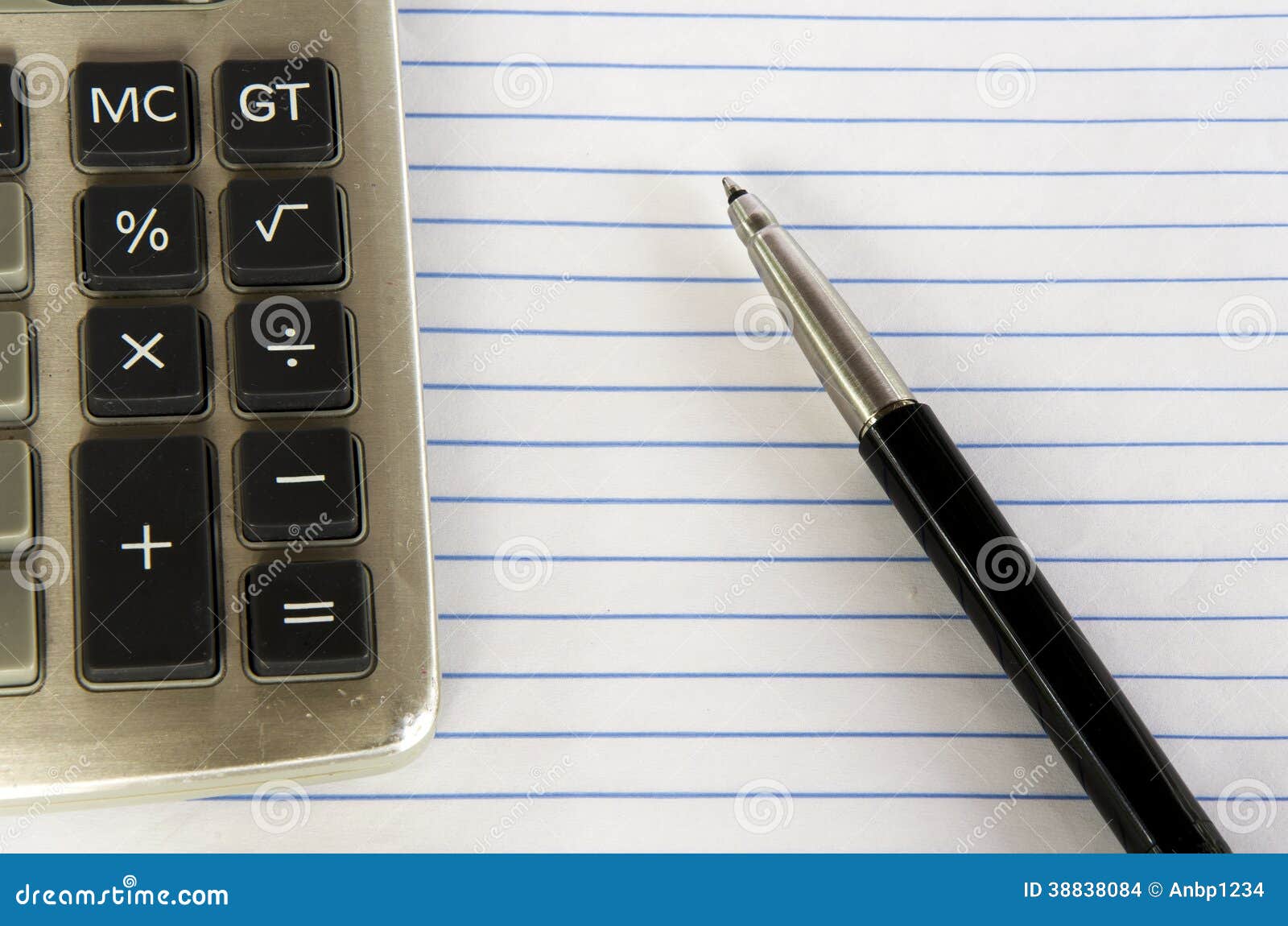 Calculator and pen. stock photo. Image of mathematics - 38838084