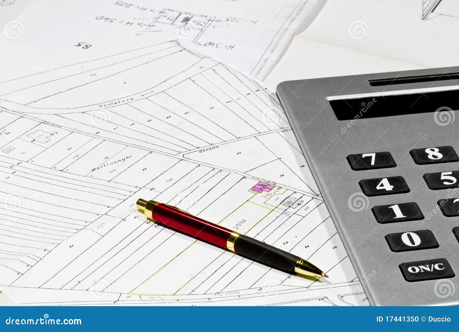 Calculator pen and map stock photo. Image of neighboring - 17441350