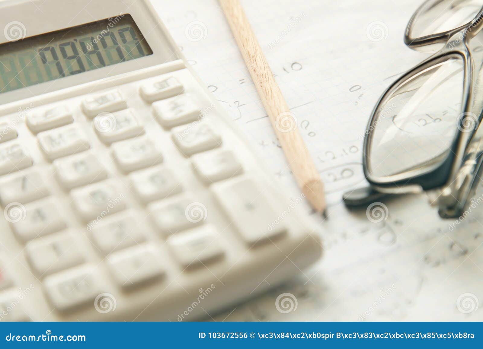 Calculator with Pen on Paper Stock Photo - Image of paperwork, number ...