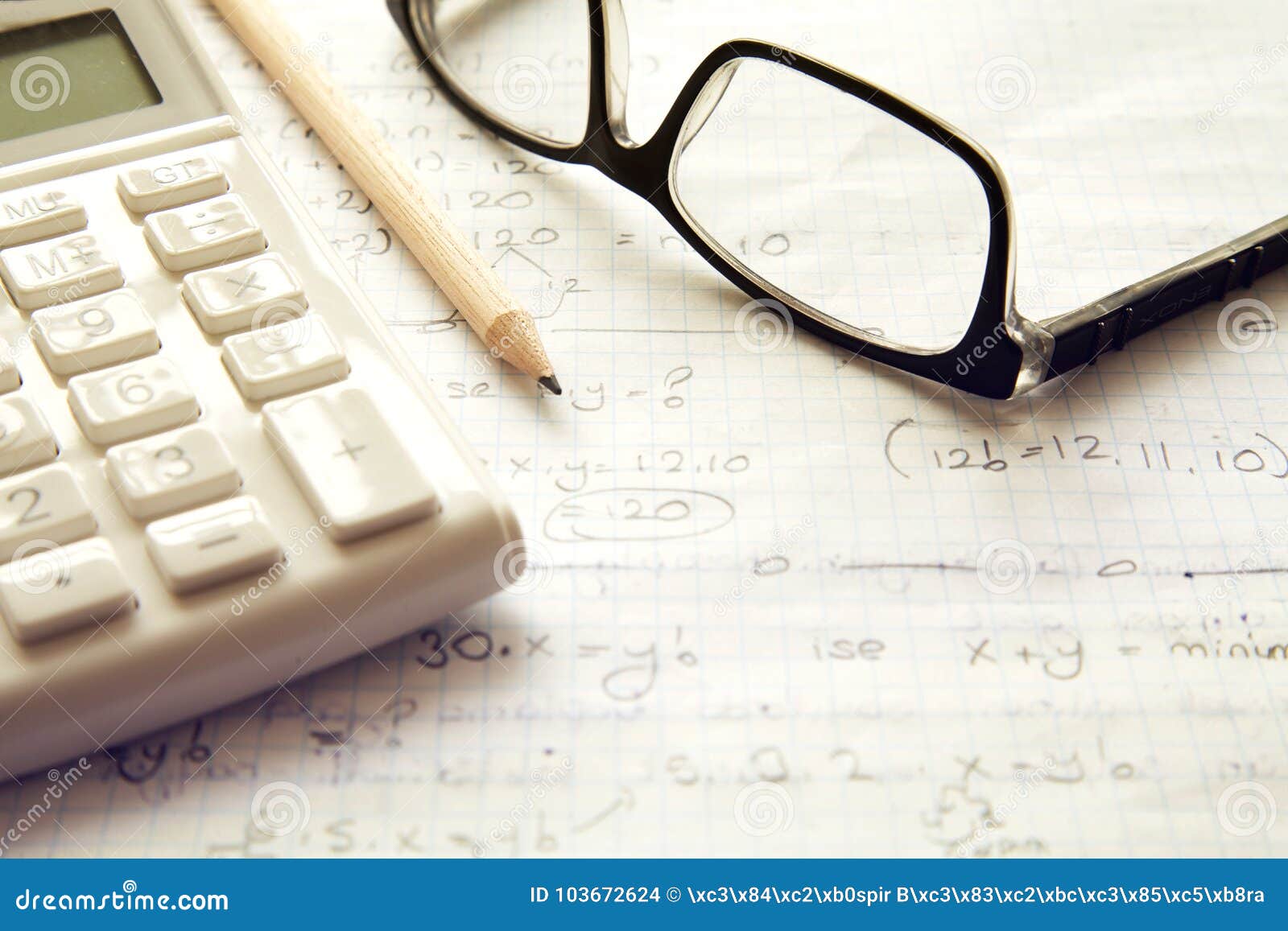 Calculator with Pen on Paper Stock Photo - Image of calculator ...