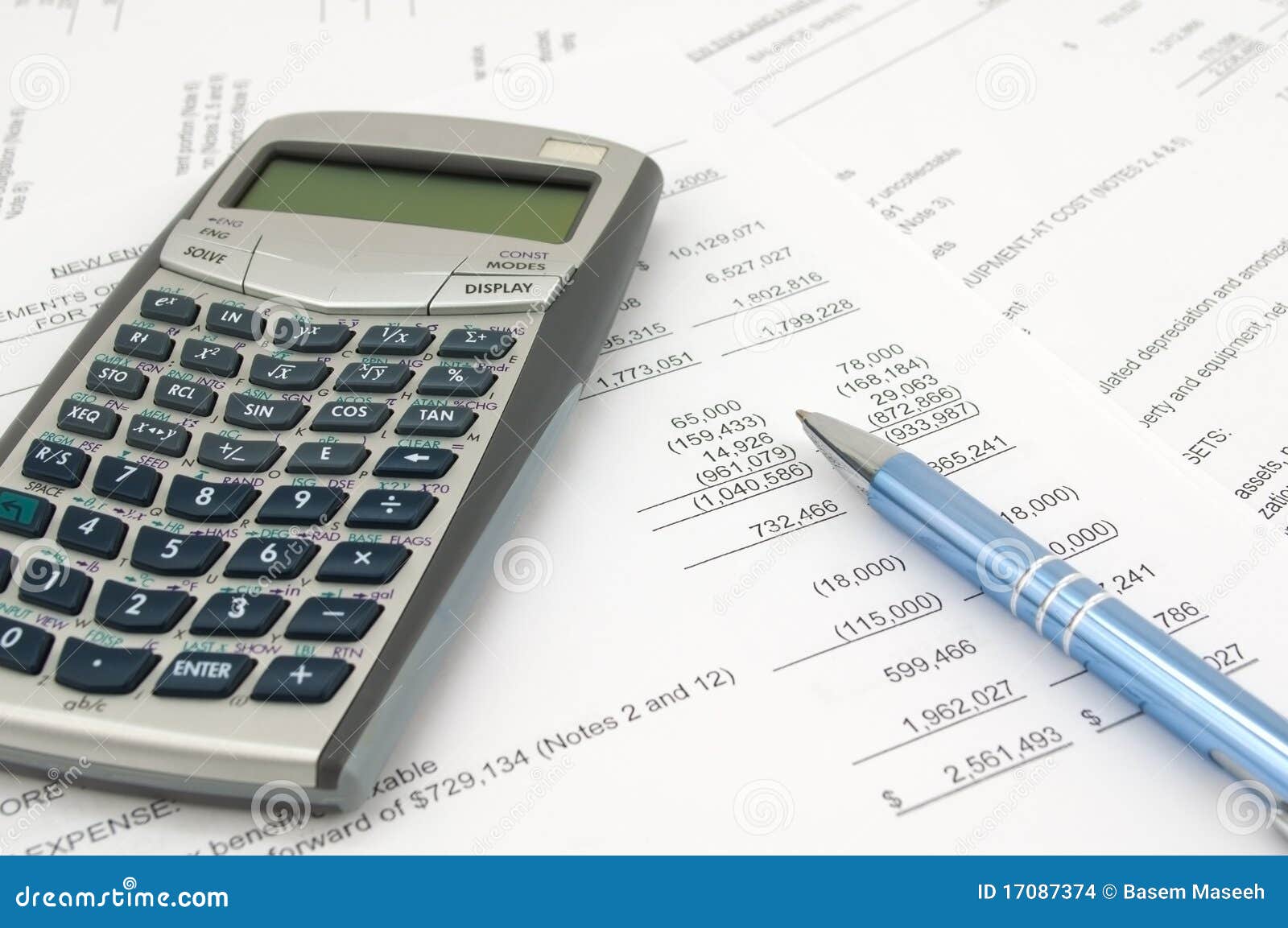 Calculator, Pen, and Papers Ready for Auditing Stock Photo - Image of ...