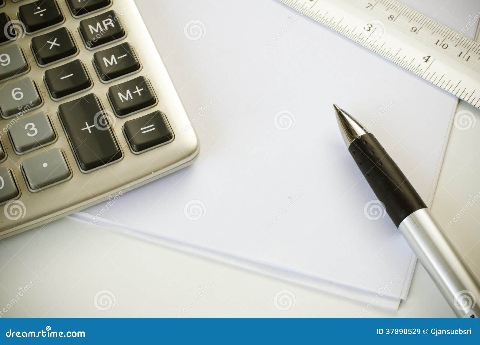 Calculator pen and ruler stock image. Image of measurement - 37890529