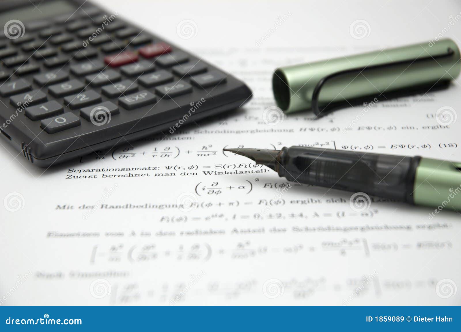 Calculator and Pen on Scientific Paper Stock Image - Image of closeup ...