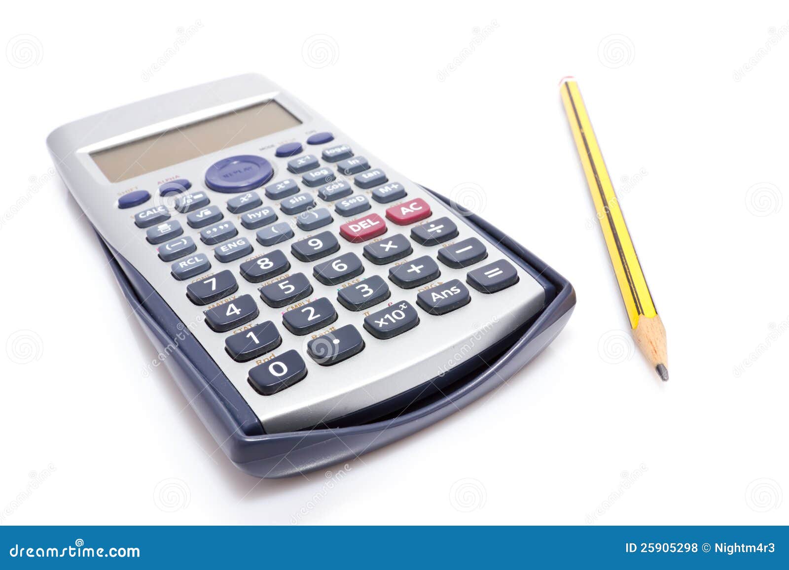 Calculator and pencil stock photo. Image of scientific - 25905298
