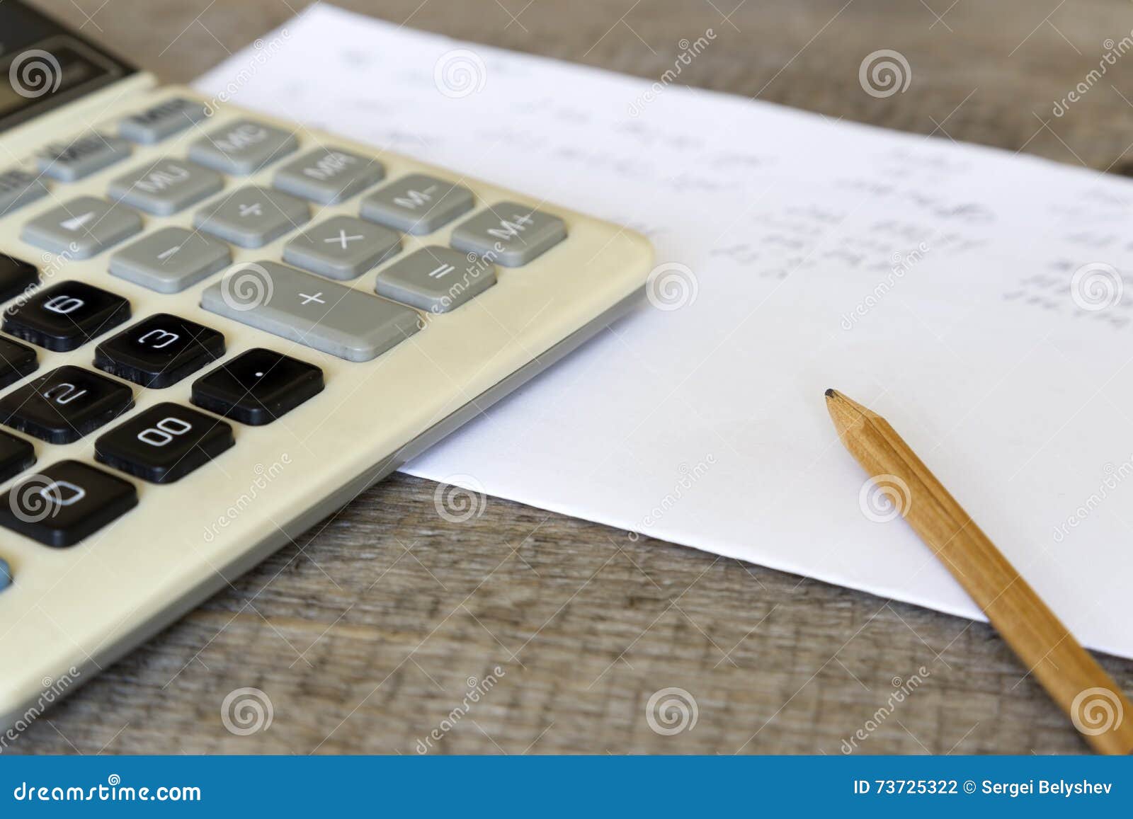 Calculator , Pencil and Calculations Stock Photo - Image of background ...