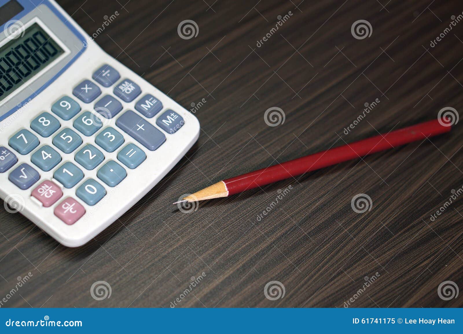 A Calculator and Pencil stock image. Image of eraser - 61741175