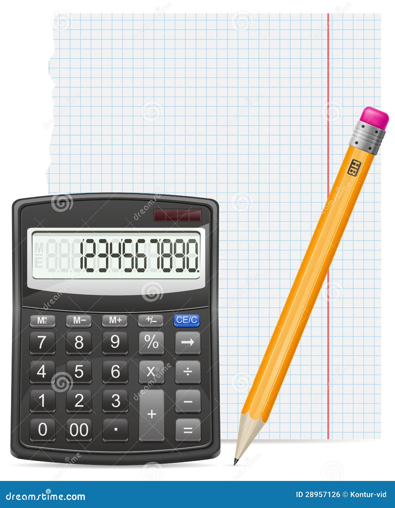 Calculator Piece Of Paper And Pencil Royalty Free Stock Image - Image ...