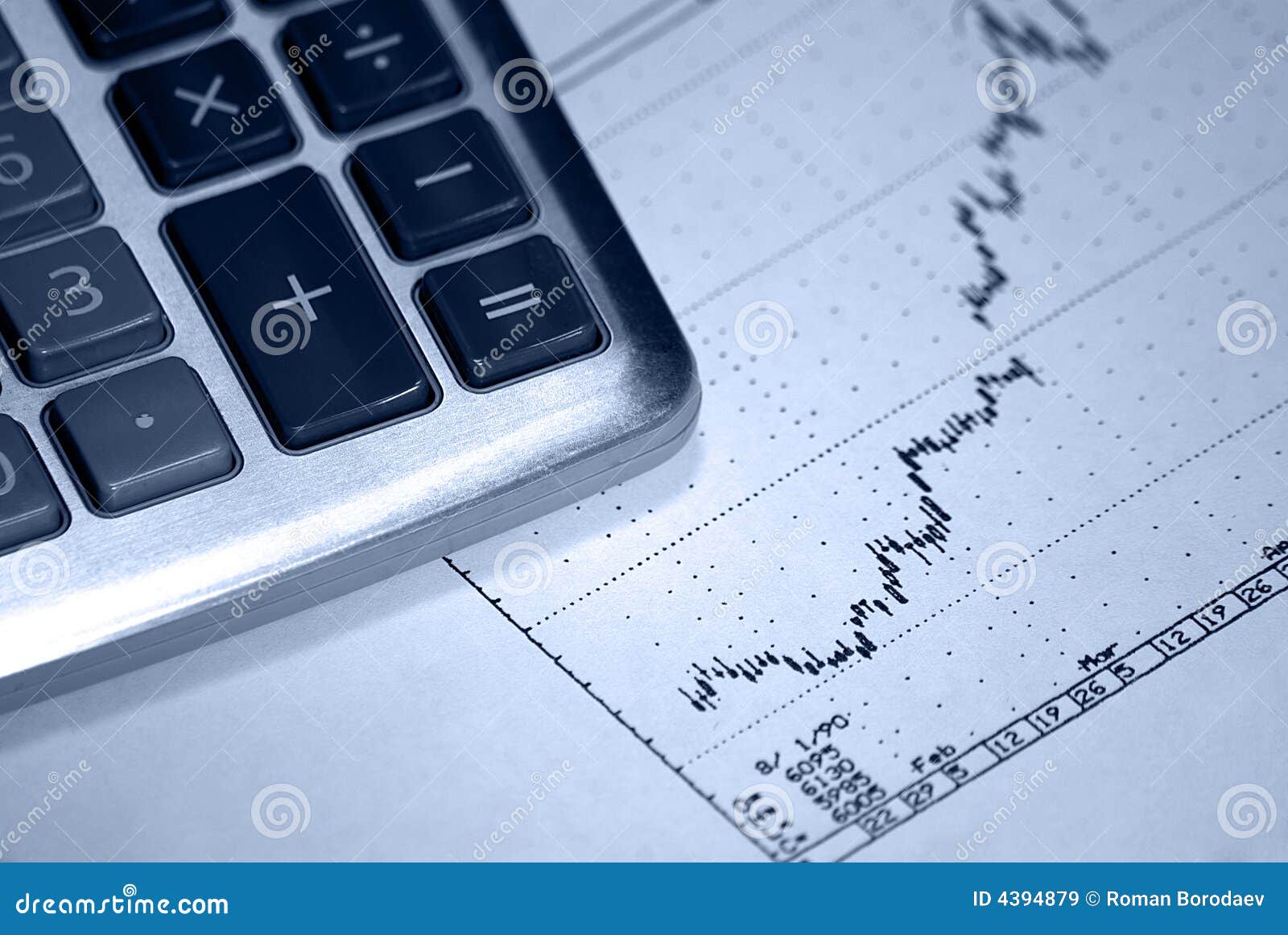 Calculator and Positive Earning Stock Chart Stock Image - Image of ...