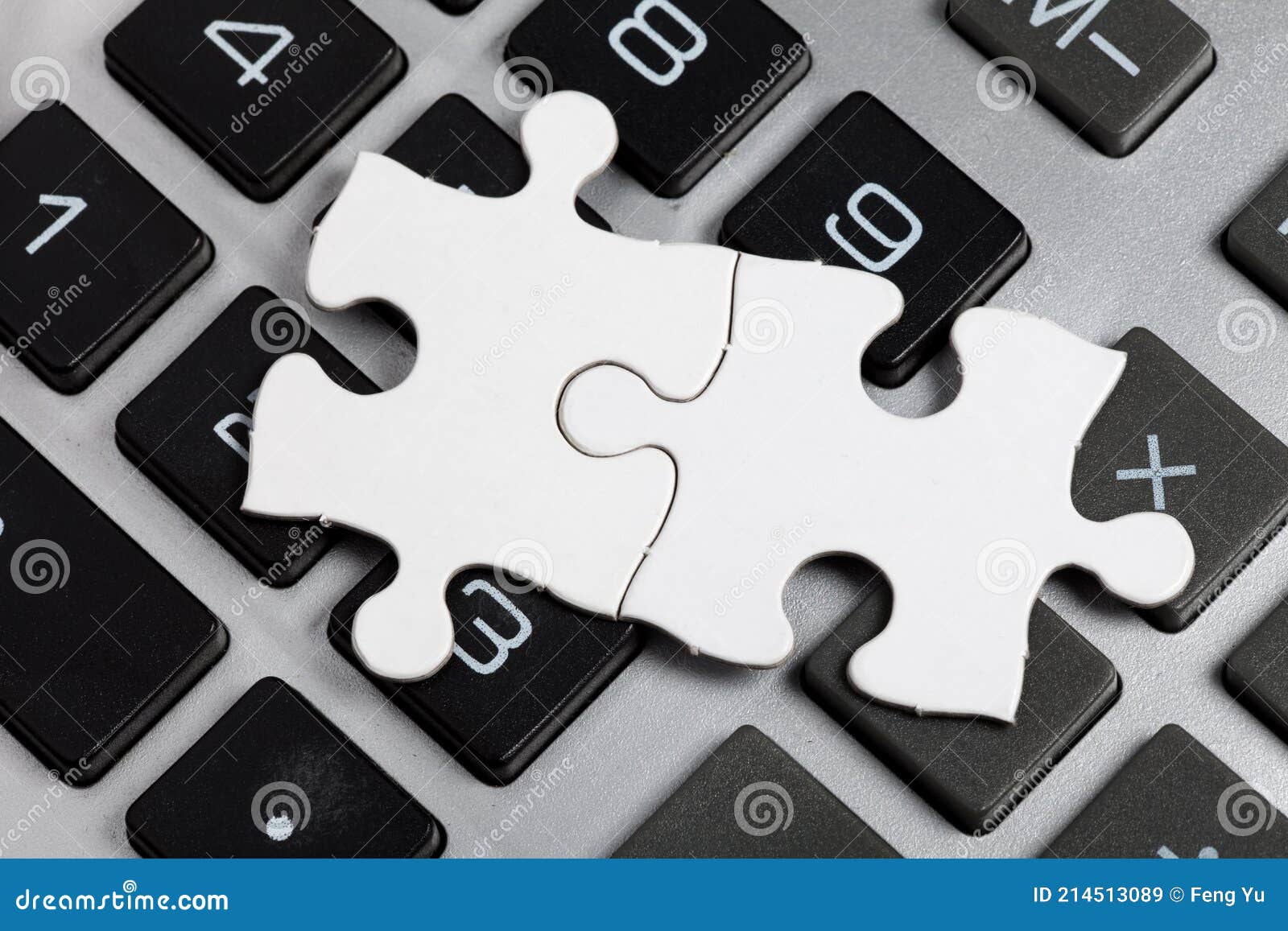 Calculator and Puzzle stock image. Image of finance - 214513089