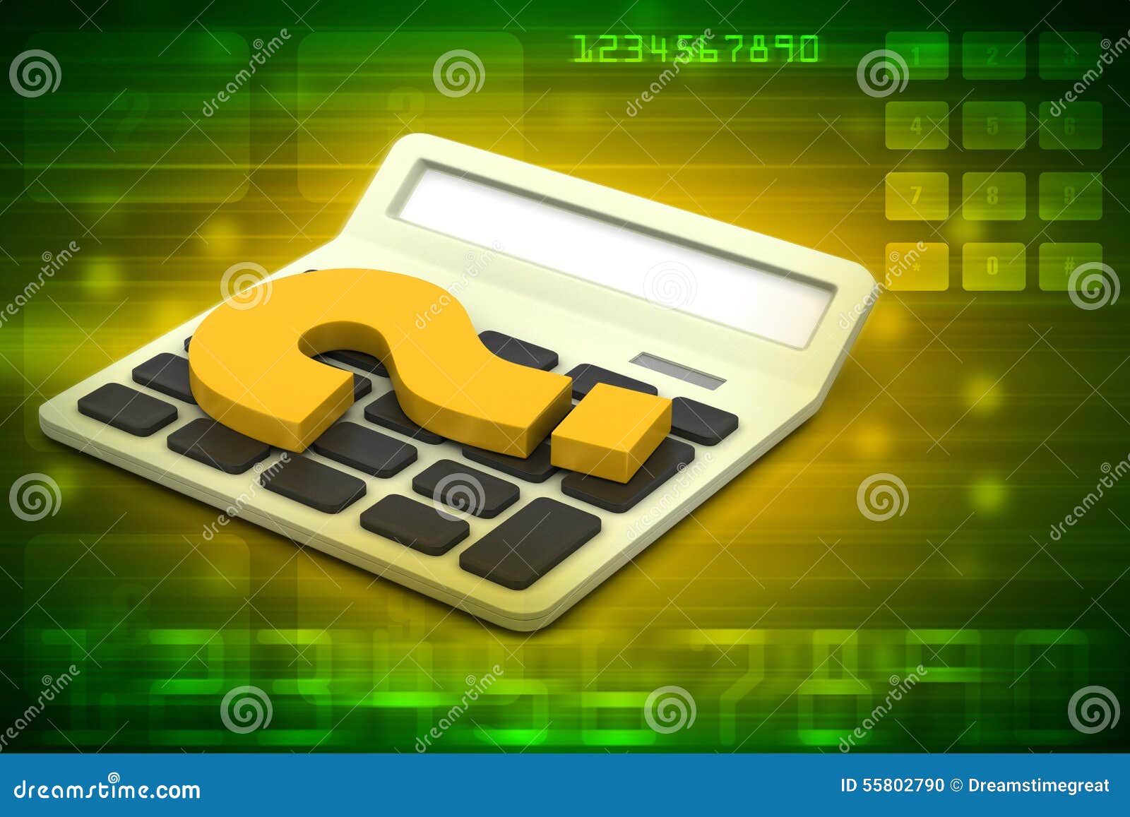 Calculator with Question Mark Stock Illustration - Illustration of ...