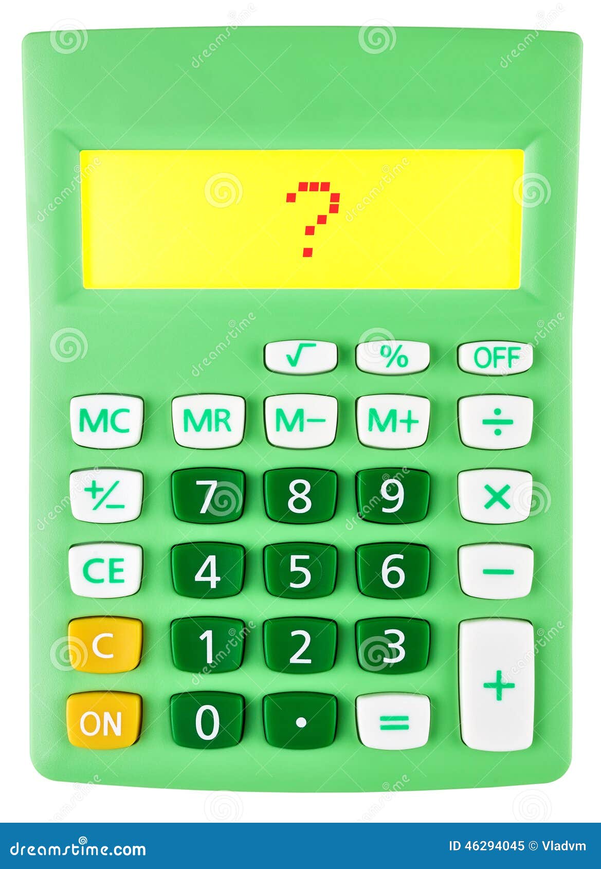 Calculator with Question Mark on White Stock Image - Image of debt ...
