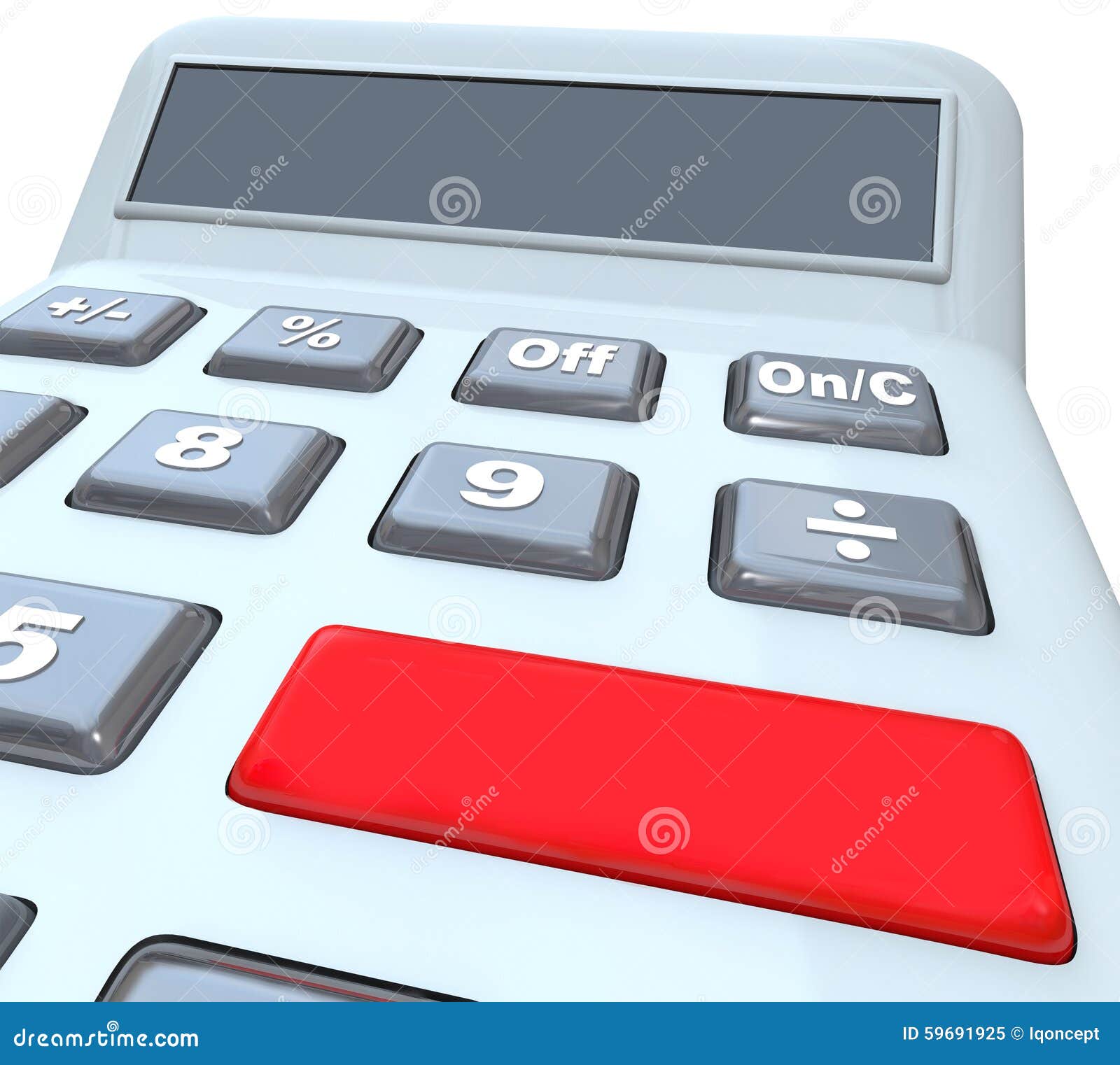 Calculator Red Button Blank Copy Space Digital Display Stock ...