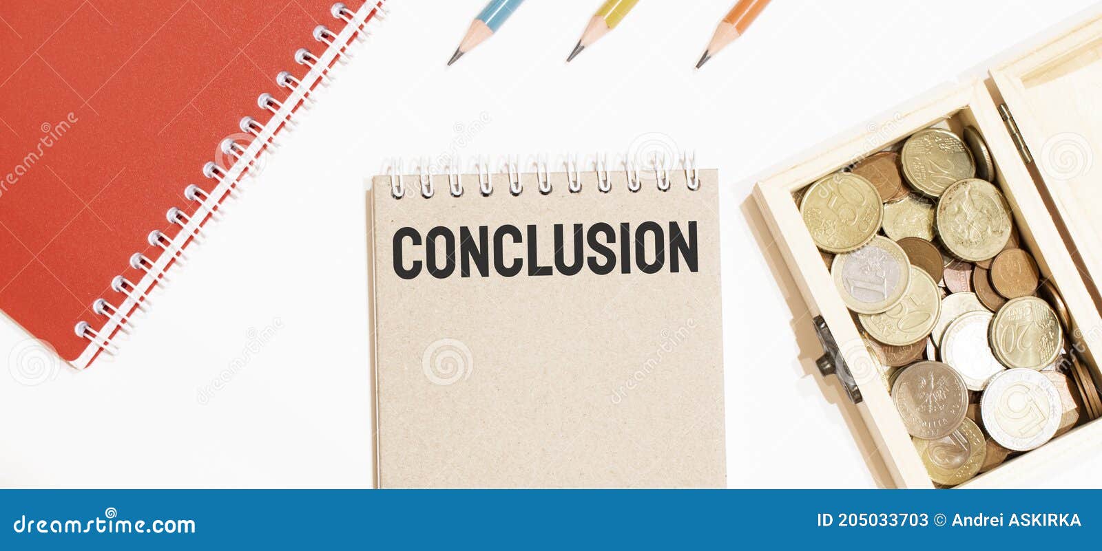 Calculator,red Notepad, Three Colour Pencils, Silver Pen and Brown ...