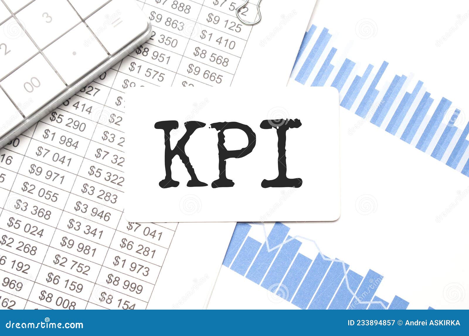 Calculator,reports and Card with Text Weekly Report Stock Image - Image ...