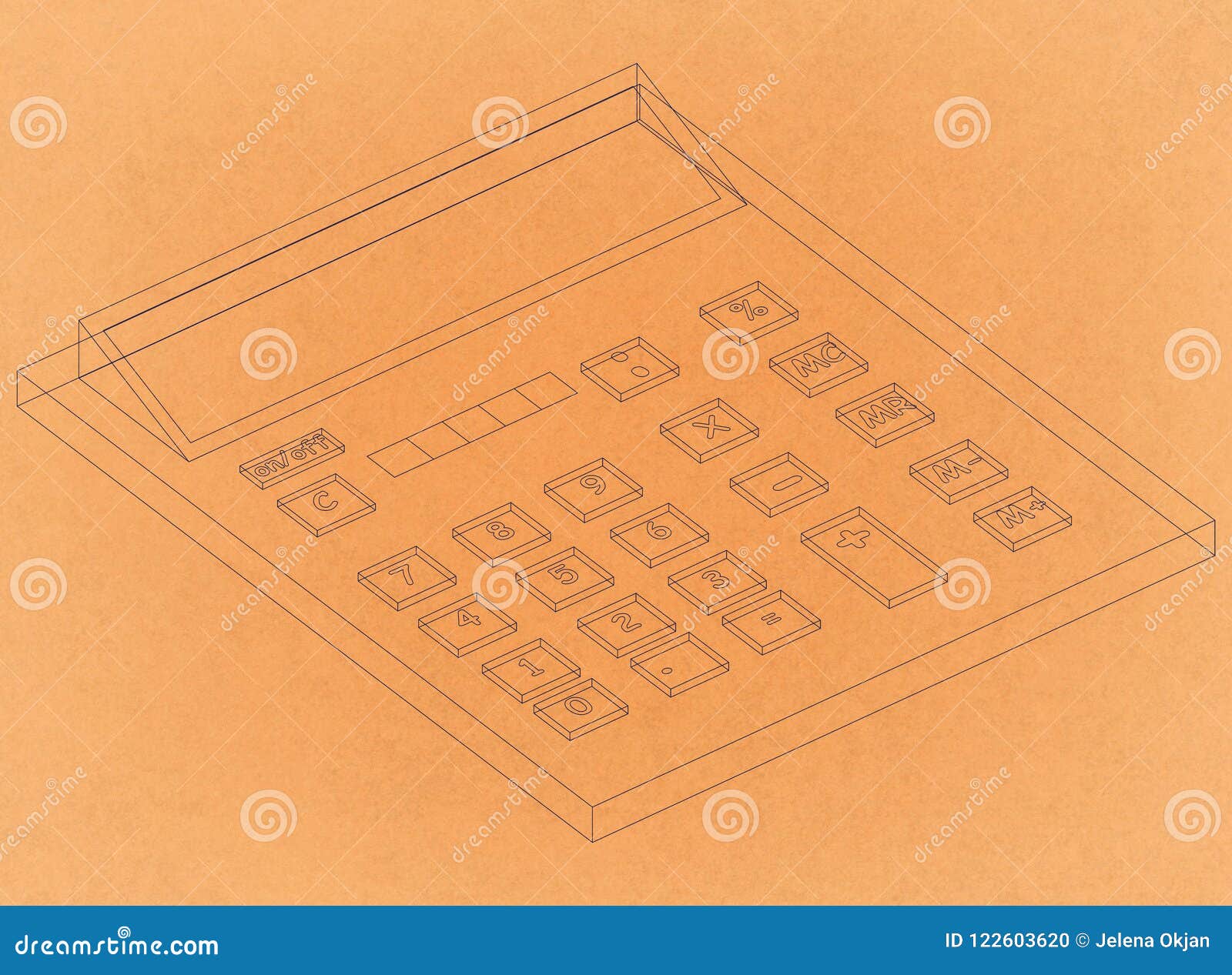 Calculator - Retro Architect Blueprint Stock Photo - Image of architect ...