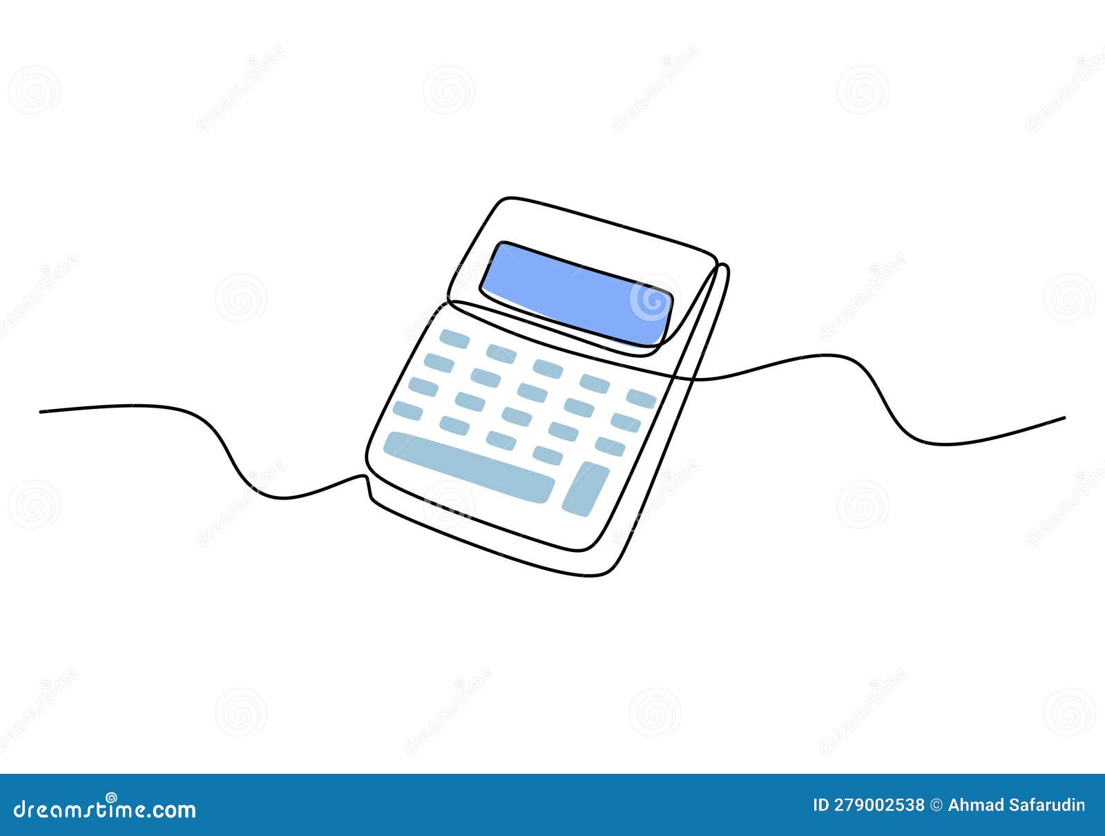 Calculator - School Education Object, One Line Drawing Continuous ...