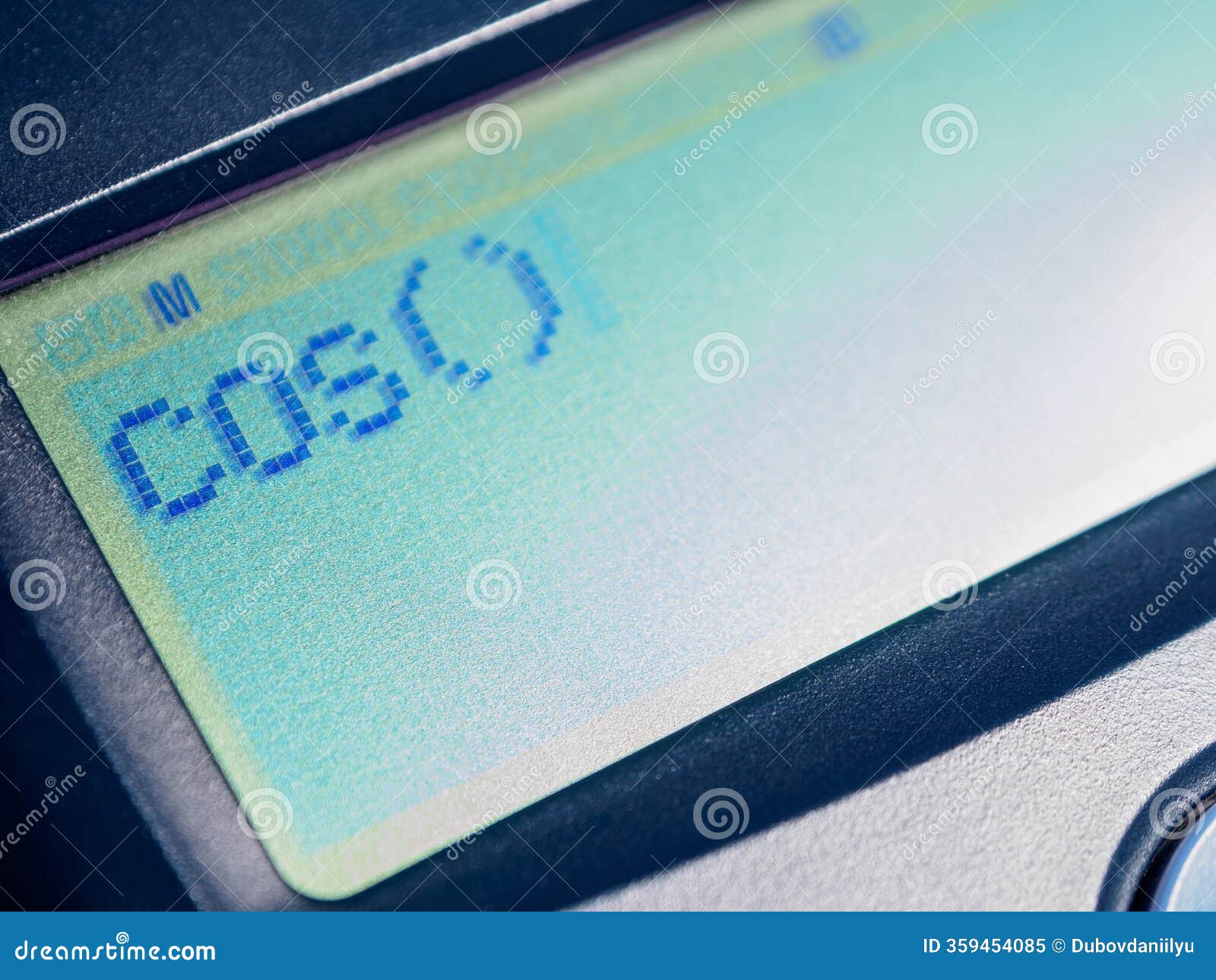 Calculator Screen Shows the Cosine (cos) Sign. Math Trigonometry ...
