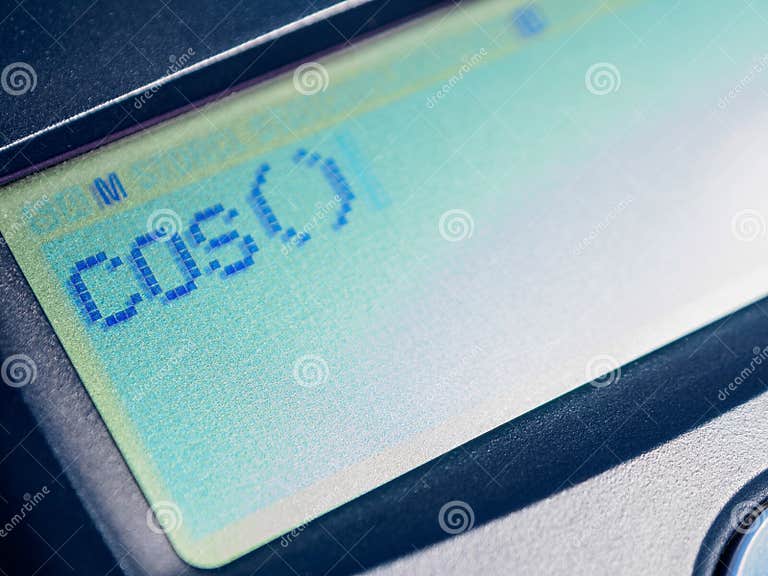 Calculator Screen Shows the Cosine (cos) Sign. Math Trigonometry ...