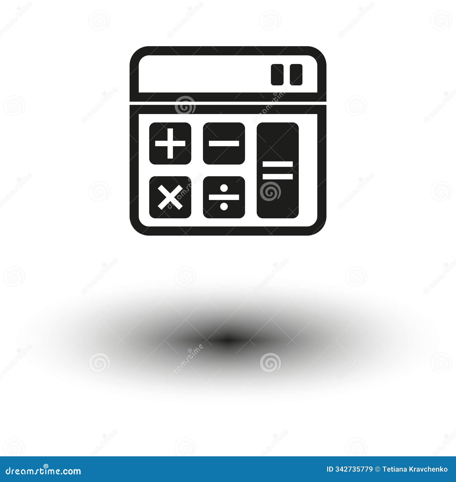 Vector Math Icons. Calculator Symbol On White Isolated Background ...