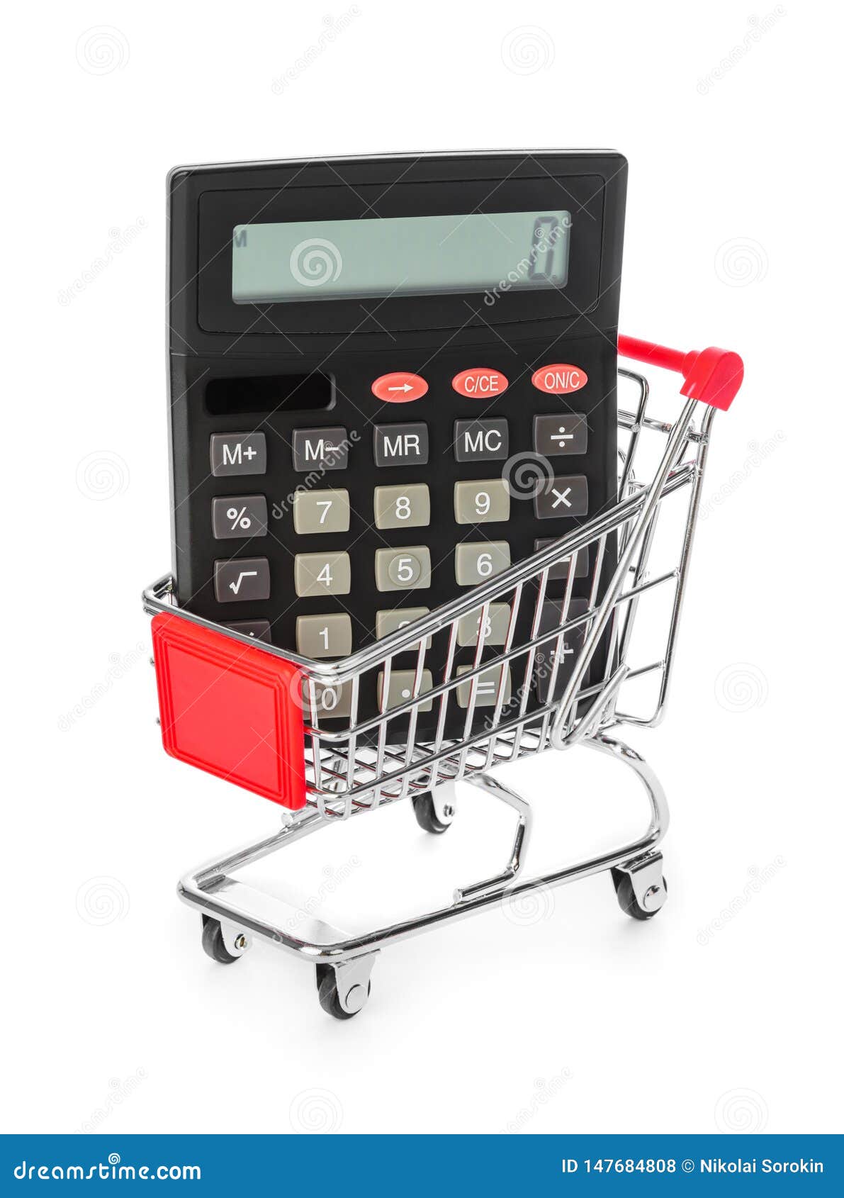 Calculator in Shopping Cart Stock Photo - Image of cart, business ...
