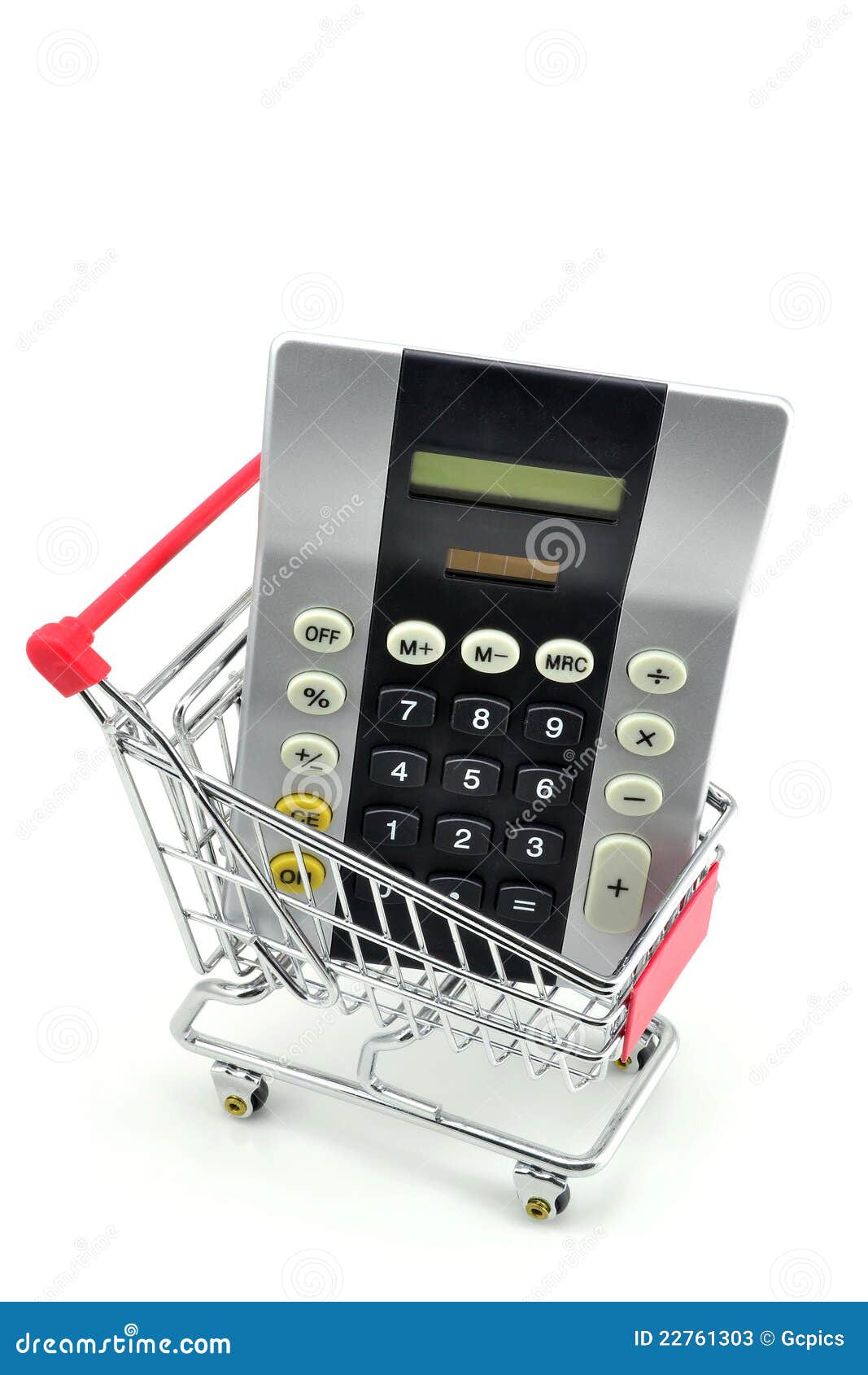 A Calculator in a Shopping Trolley Cart. Stock Image - Image of ...