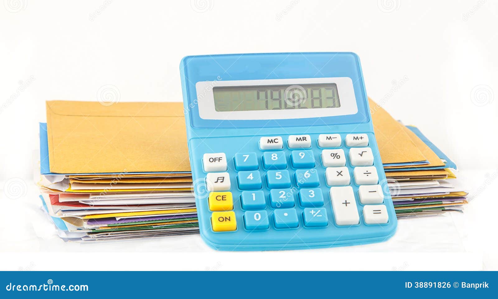 Calculator Show Number of Expense Stock Photo - Image of report ...