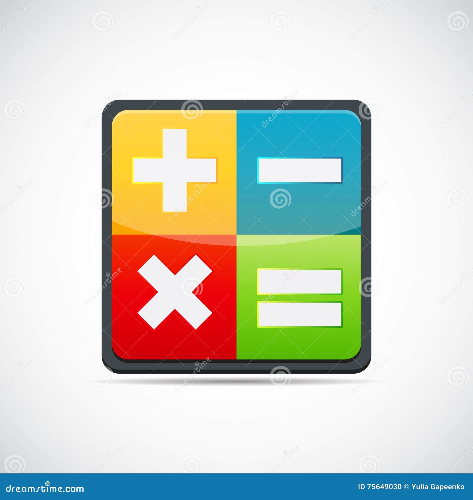 Calculator Sign. Math Icon Symbol. Isolated On Dark Background. Stock ...