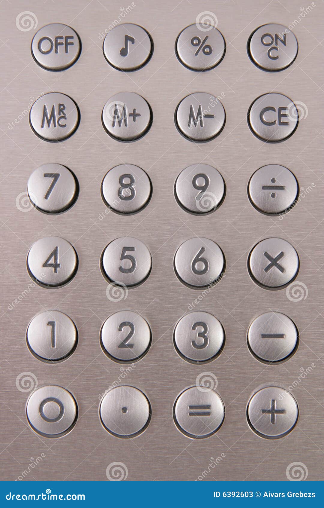 Calculator in silver stock image. Image of numbers, clear - 6392603