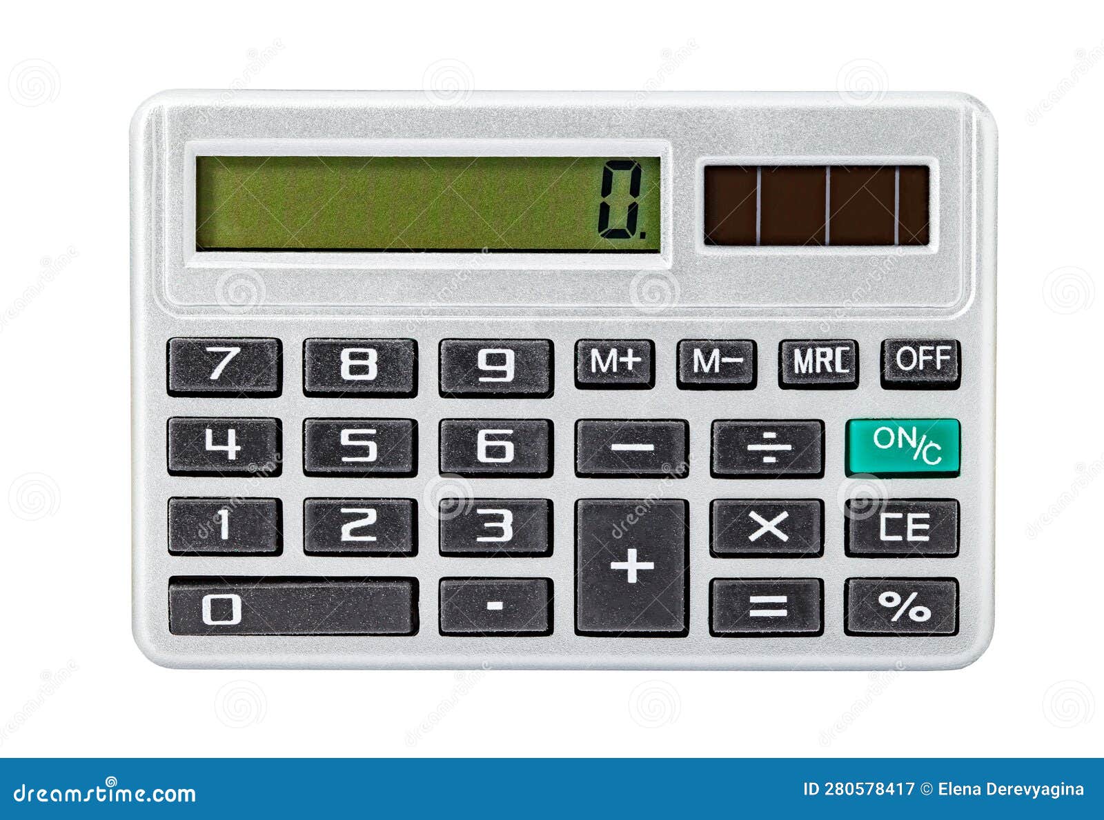 Calculator, Silver Device for Financial Calculations, Front View ...