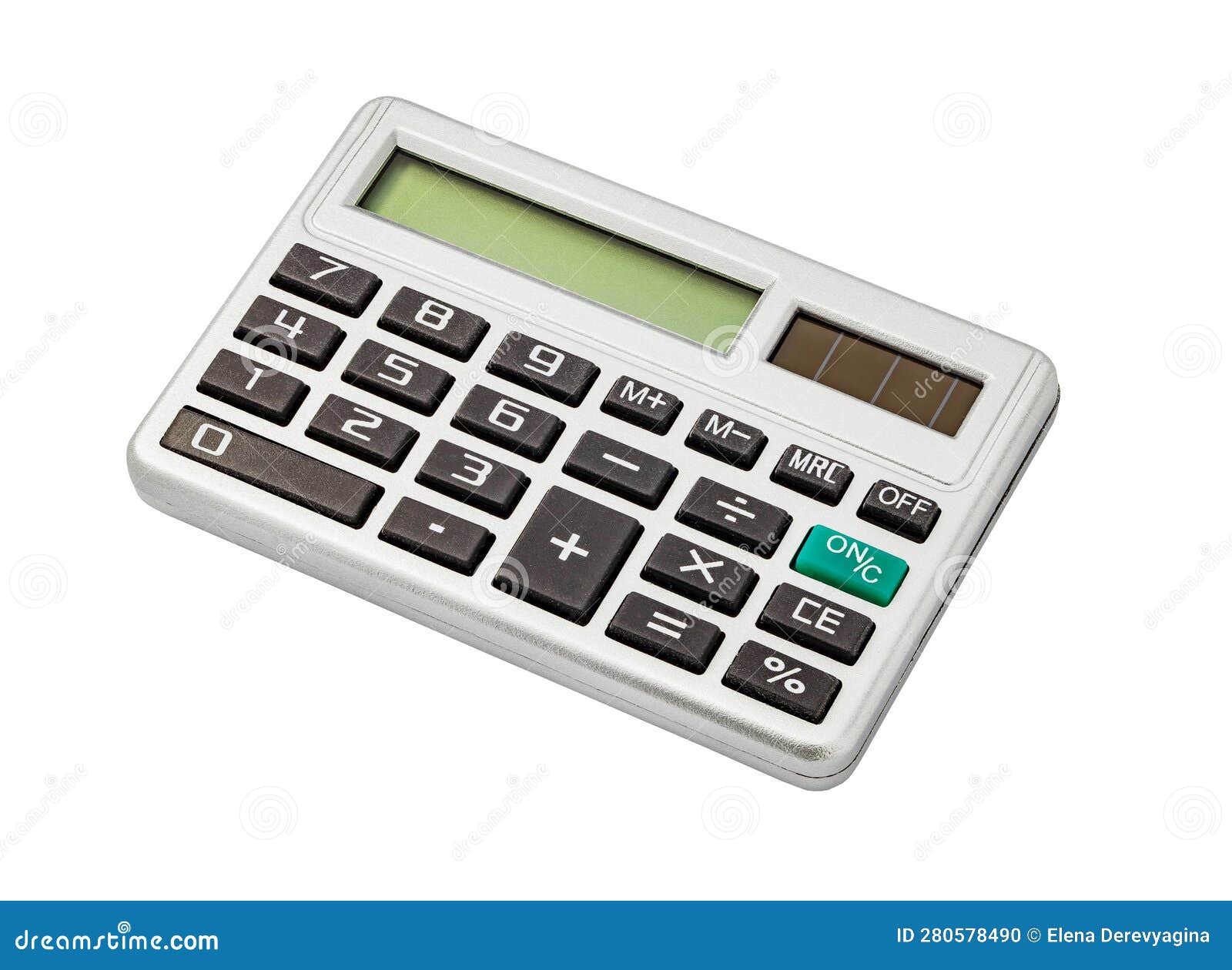 Calculator, Silver Device for Financial Calculations, Side View ...