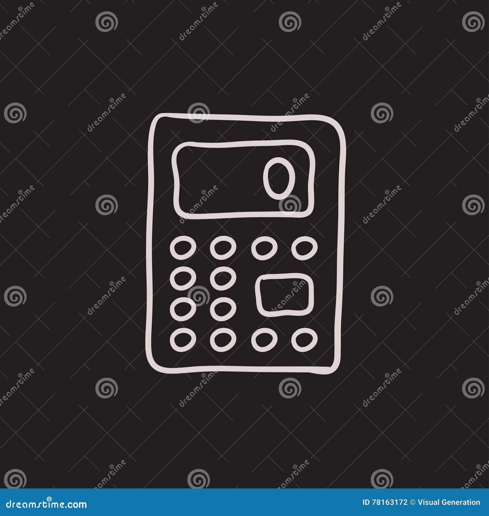 Calculator sketch icon. stock vector. Illustration of abstract - 78163172