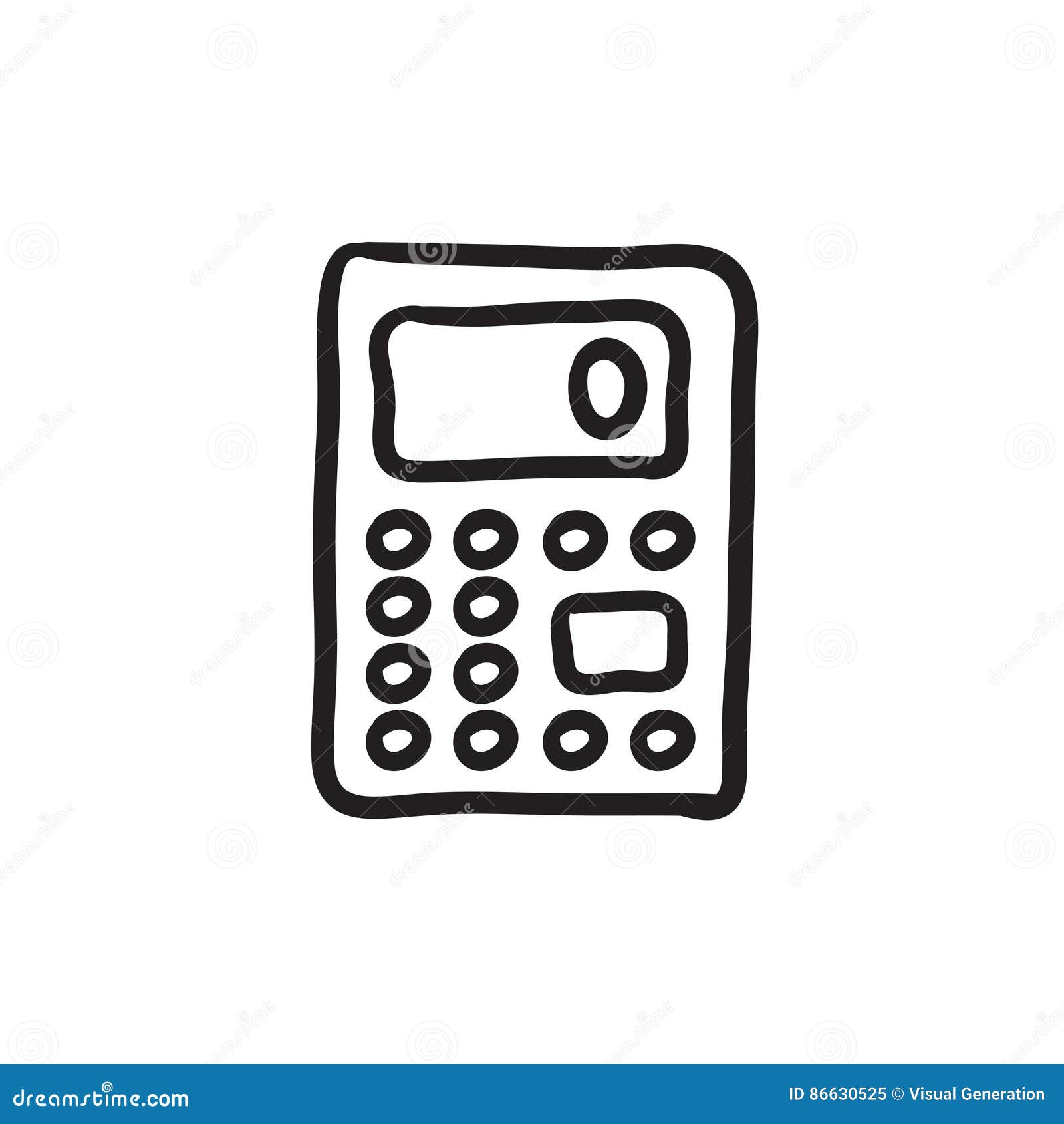 Calculator sketch icon. stock vector. Illustration of electronic - 86630525