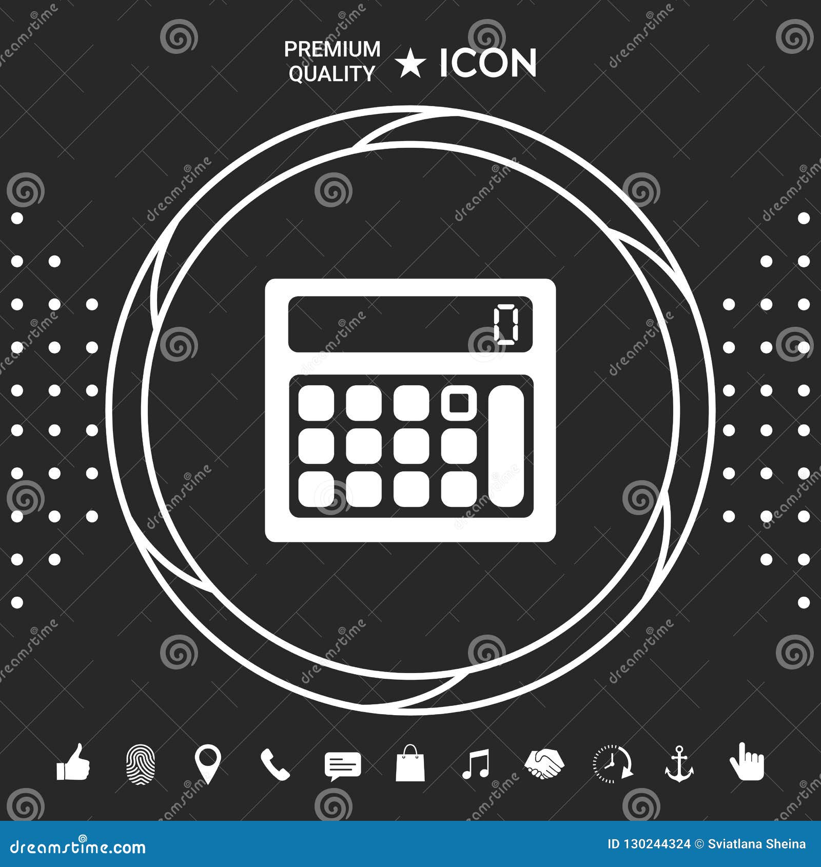 Calculator symbol icon stock vector. Illustration of office - 130244324