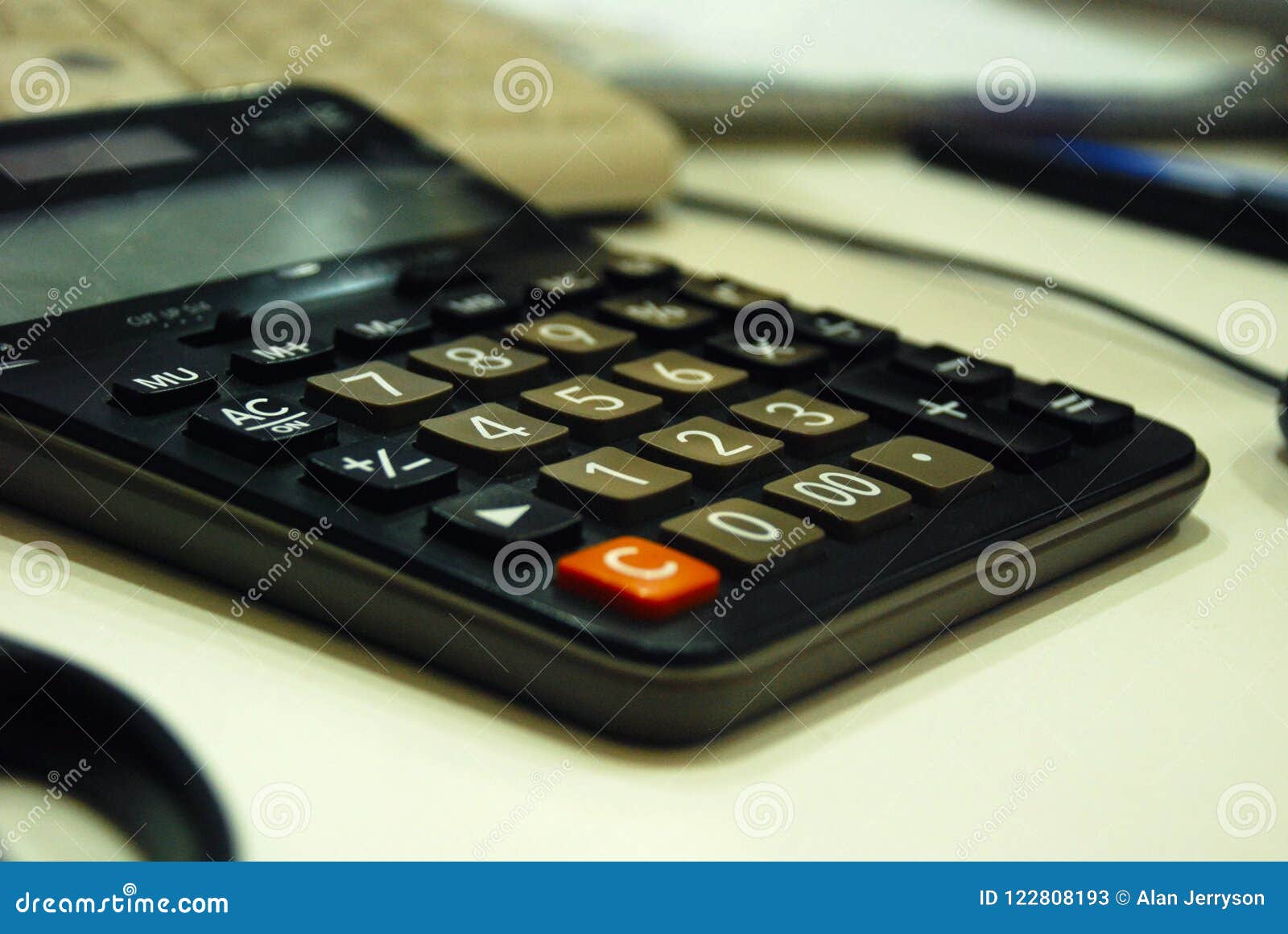 Calculator on the Table Close Up Stock Image - Image of calculator ...