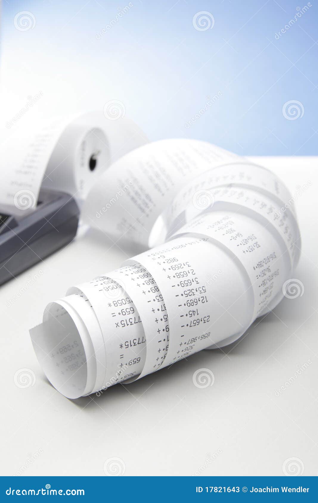 Calculator tape stock image. Image of paperwork, number - 17821643