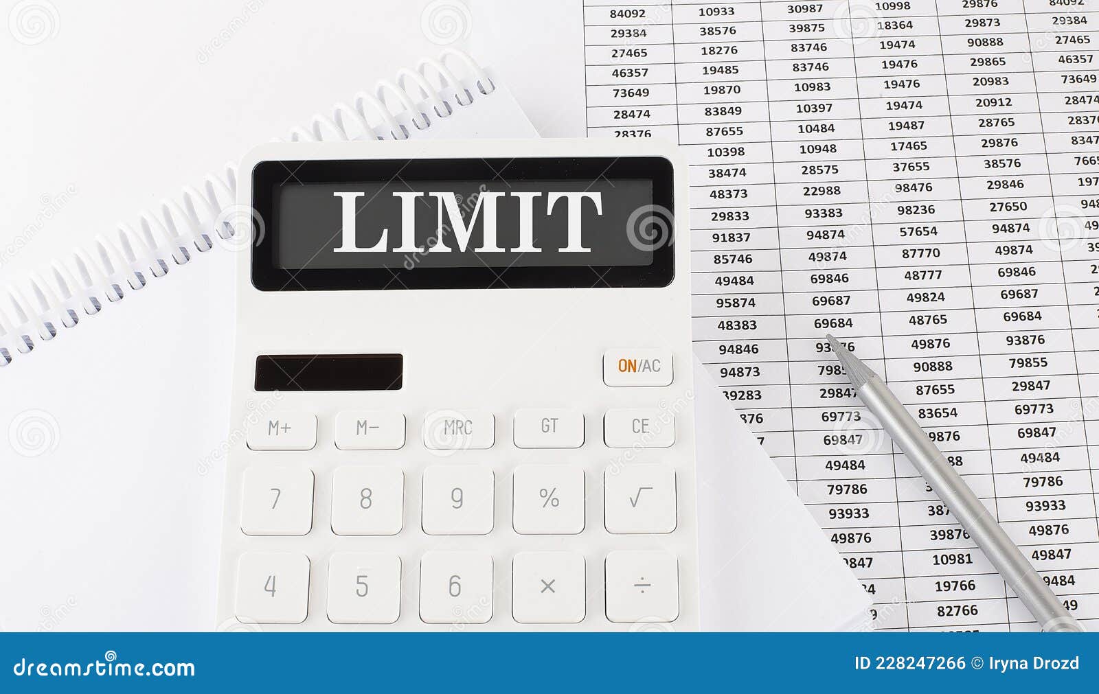 Calculator with Text LIMIT on the Notebook . Business, Finance ...