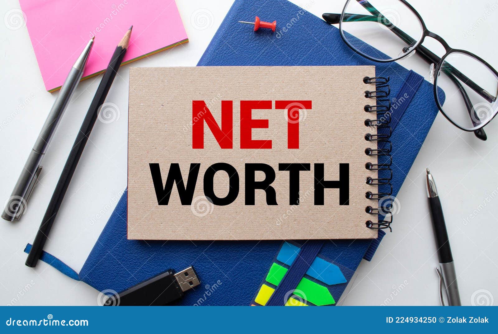 Calculator with Text Net Worth with White Paper Stock Photo - Image of ...