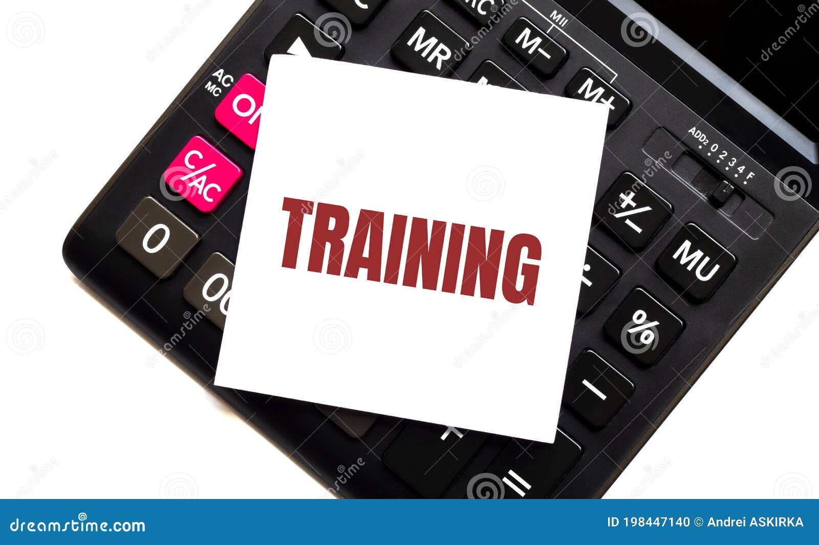 Calculator with Text TRAINING with White Paper Stock Photo - Image of ...