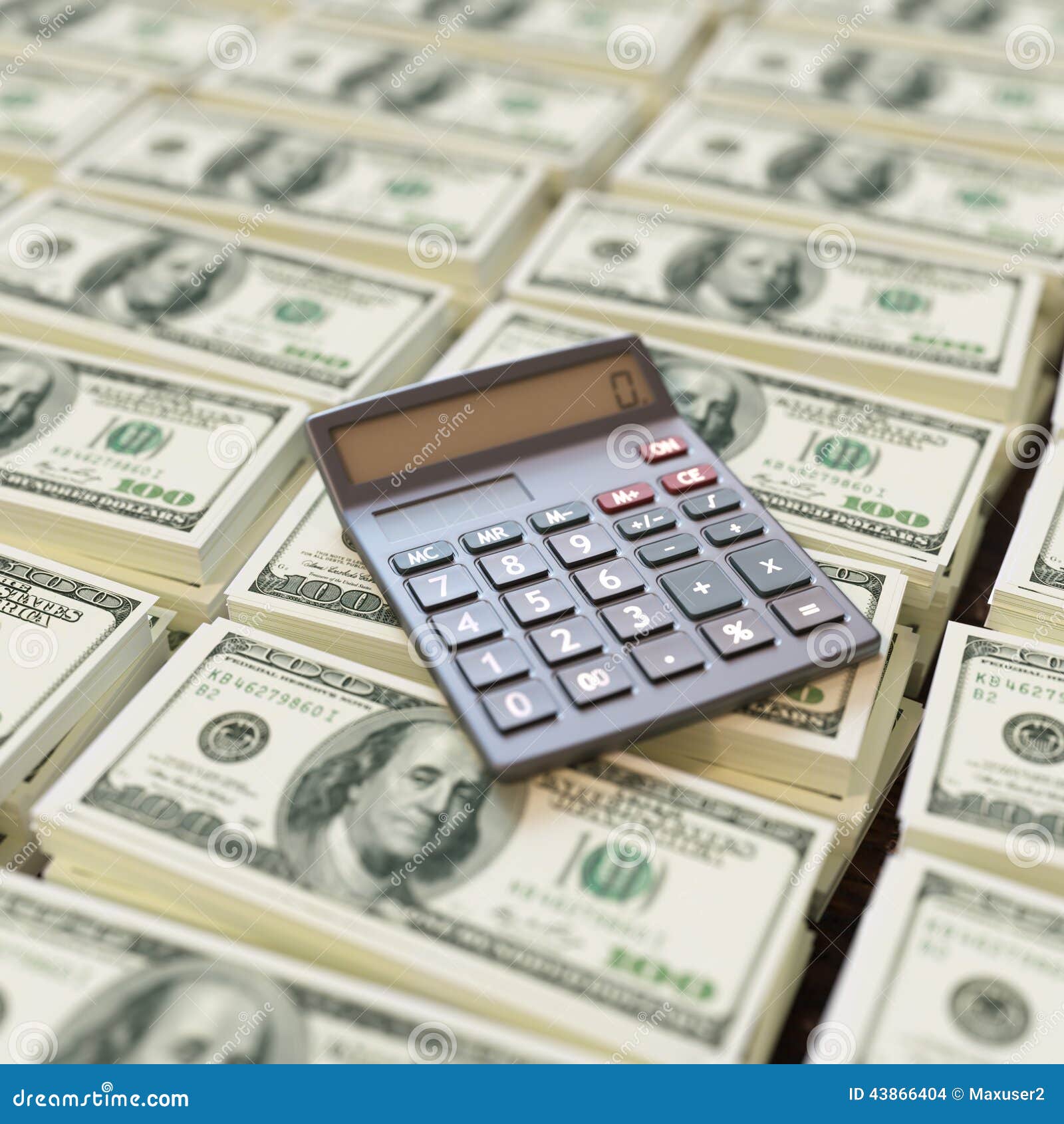 Calculator on Top of Dollar Bills Stock Photo - Image of currency ...