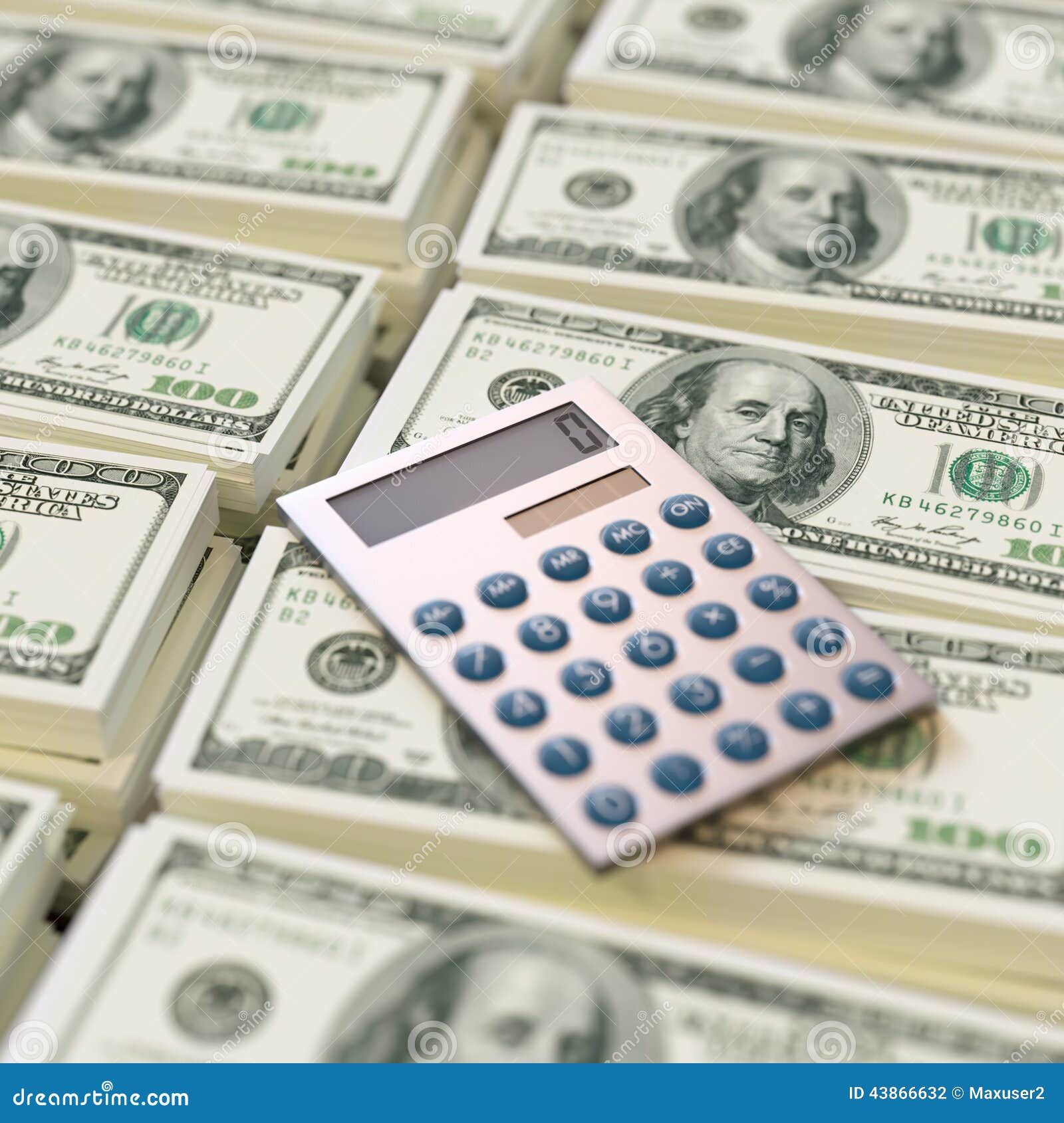Calculator on Top of Dollar Bills Stock Photo - Image of calculator ...