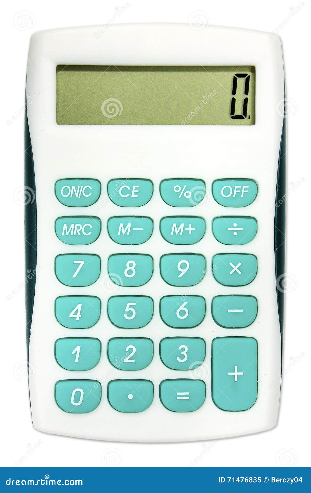 Calculator with Turquoise Color Buttons Stock Image - Image of office ...