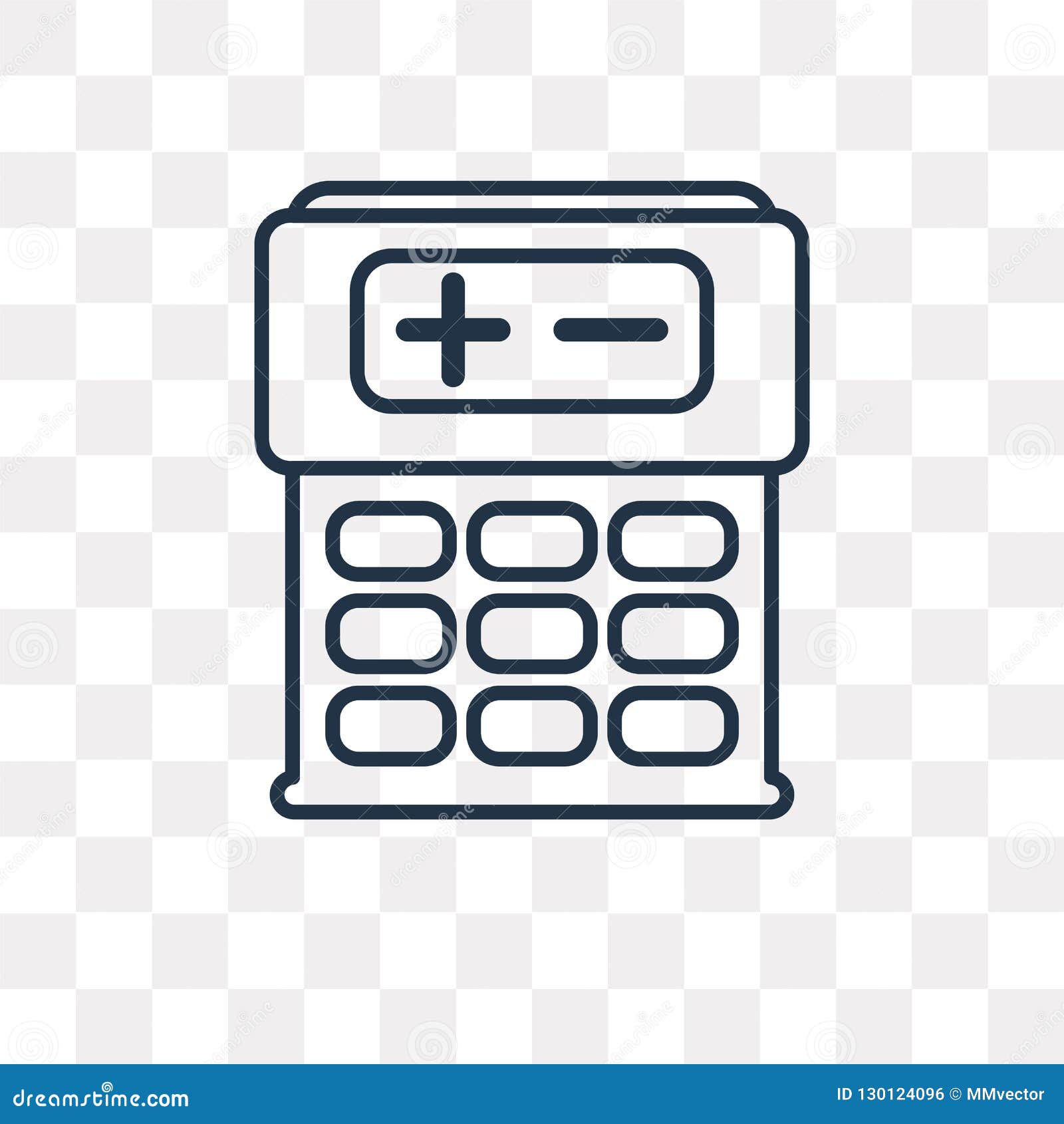 Calculator Vector Icon Isolated on Transparent Background, Linear ...