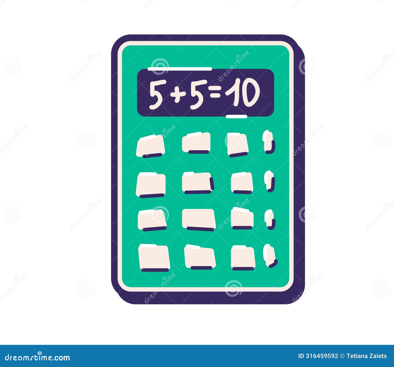 Calculator Vector Illustration. Math Device Calculate Isolated on White ...