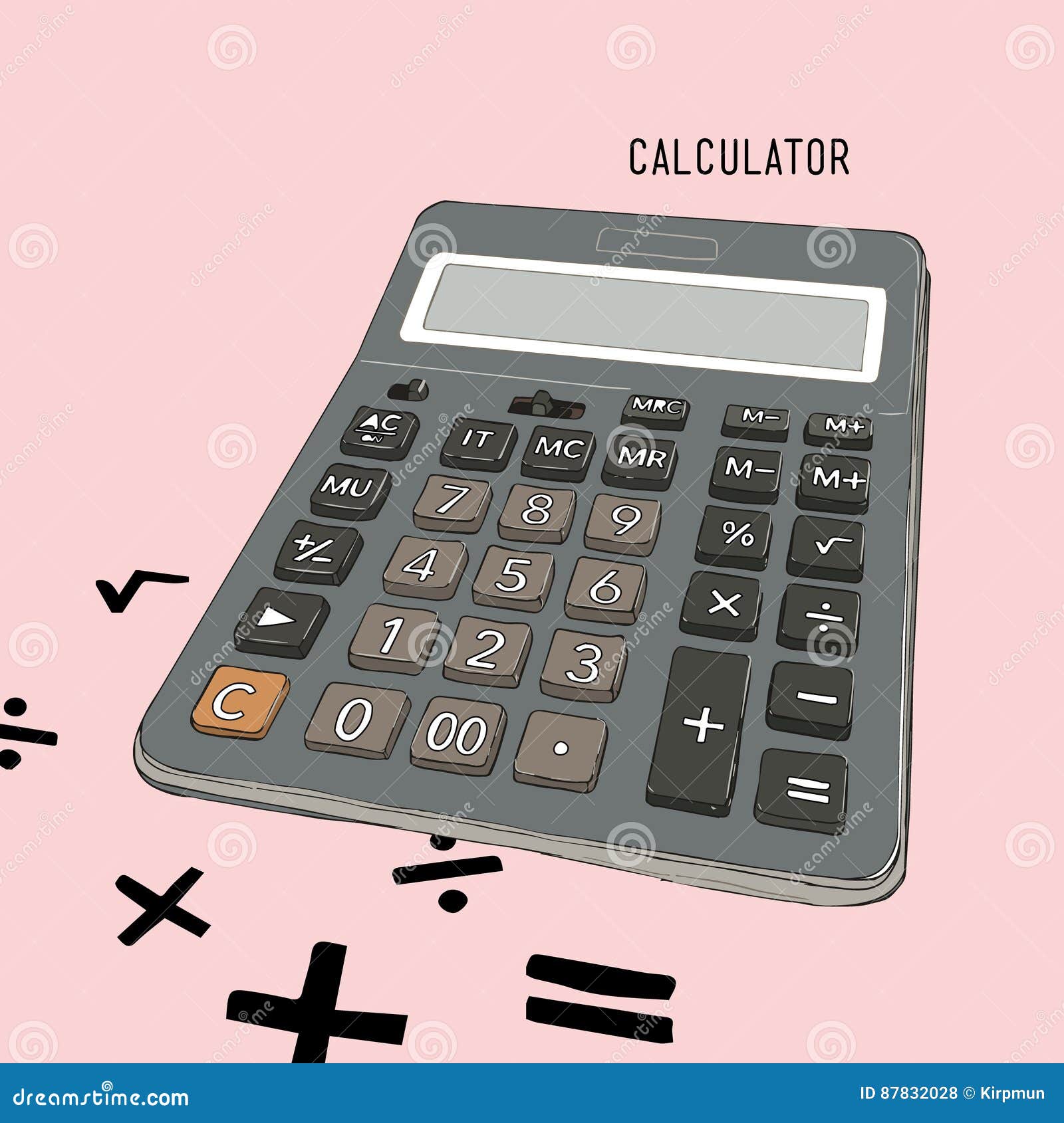 Calculator Vector Line Art. Stock Vector - Illustration of calculate ...